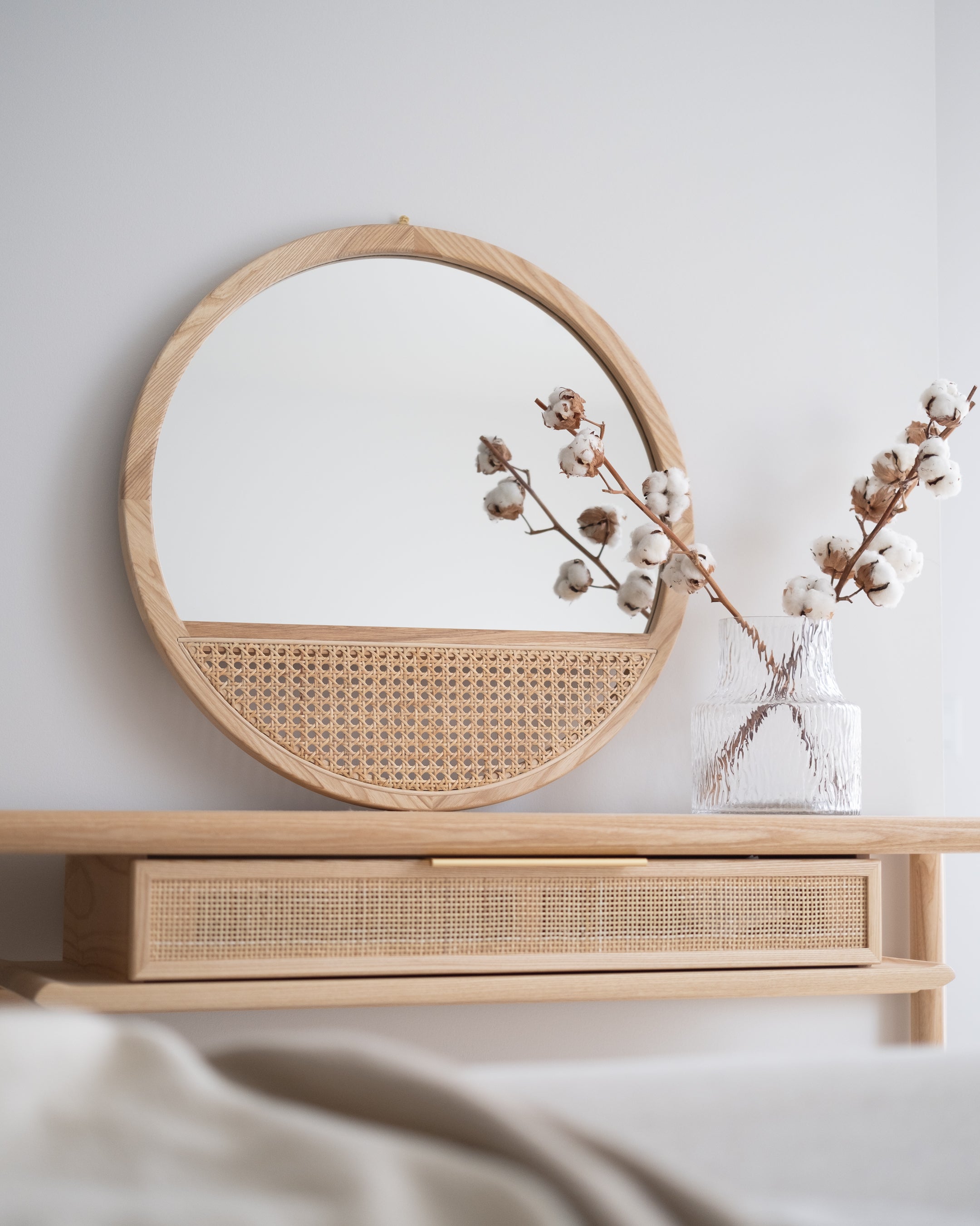 Half Moon Rattan Mirror – LUZU